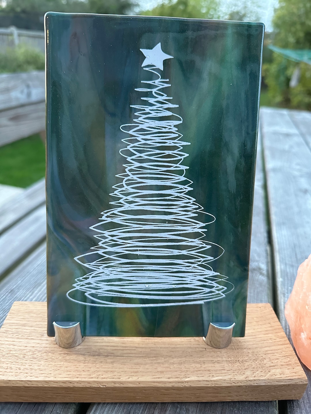 Xmas Tree in White, Fused Glass Christmas Tree, Fused Glass Art, White ...