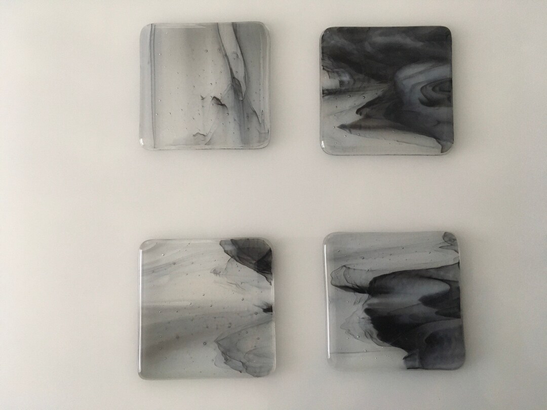 Ashen Beginnings, Handmade, Fused Glass Coasters, Drinks Coasters ...