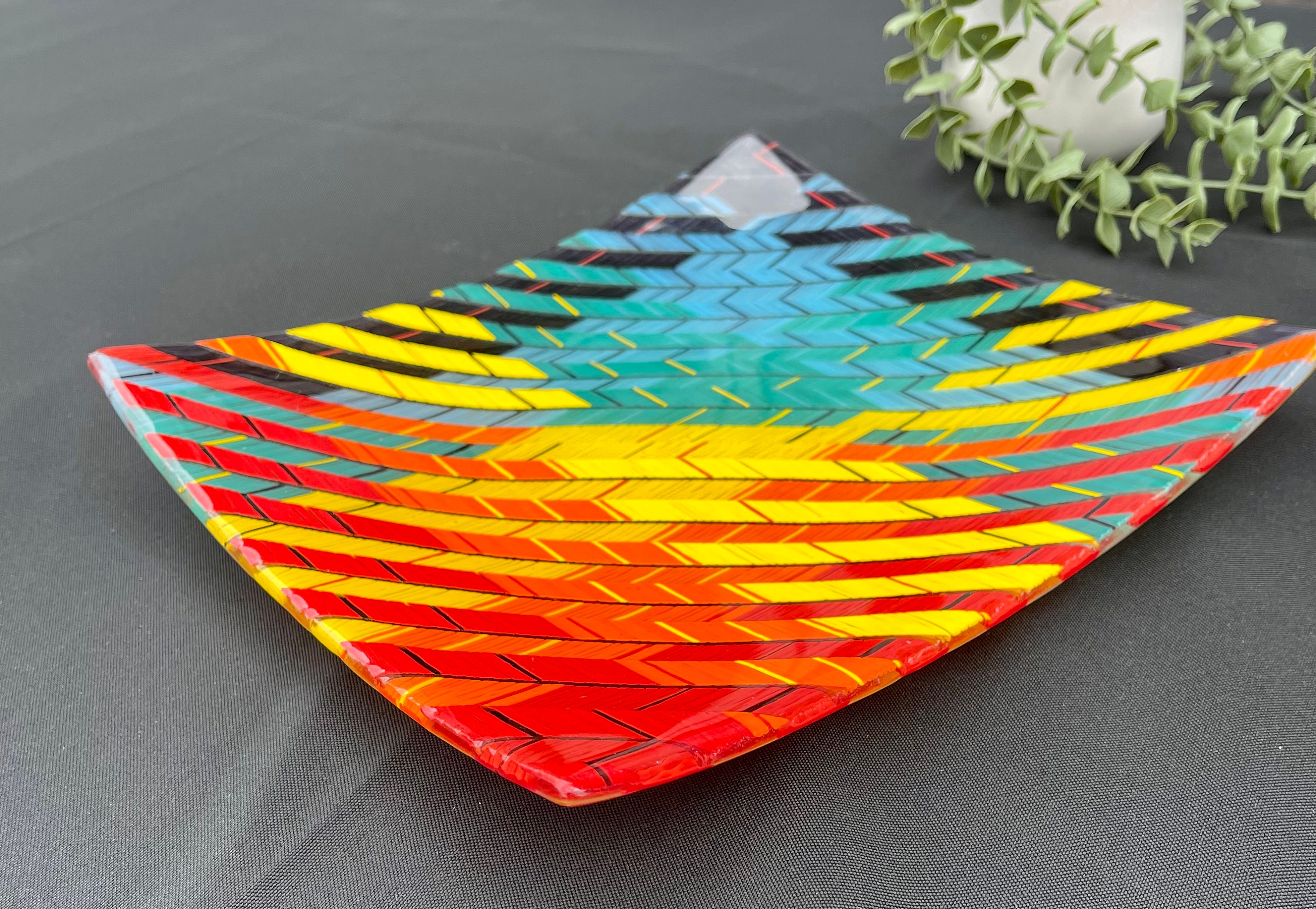 LGBTQ Pride Square Bowl, Fused Glass Bowl, Glass Art, Gift for Her Him ...