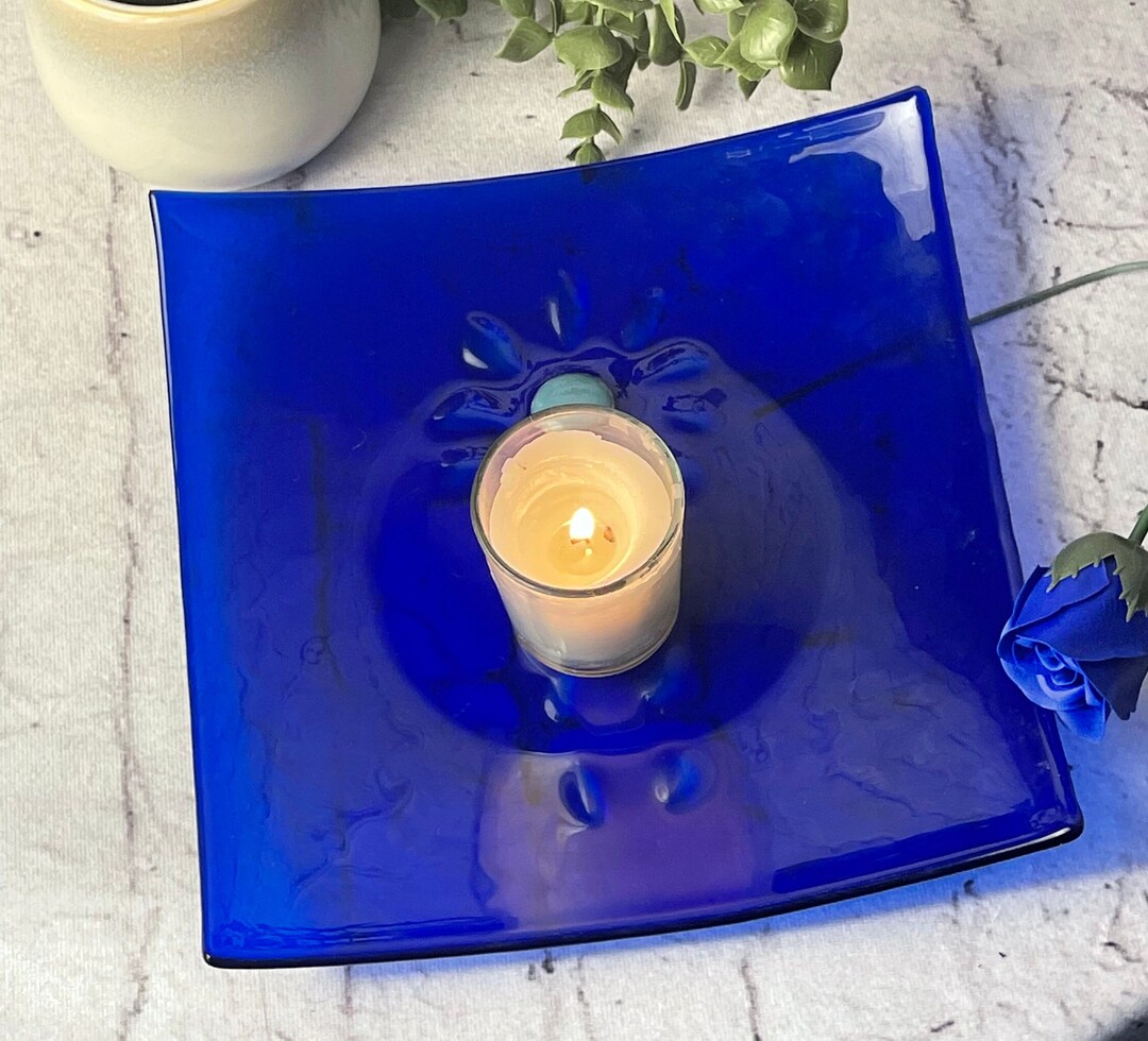 The Crying Tree, Blue Shallow Fused Glass Bowl, Physical Grief ...