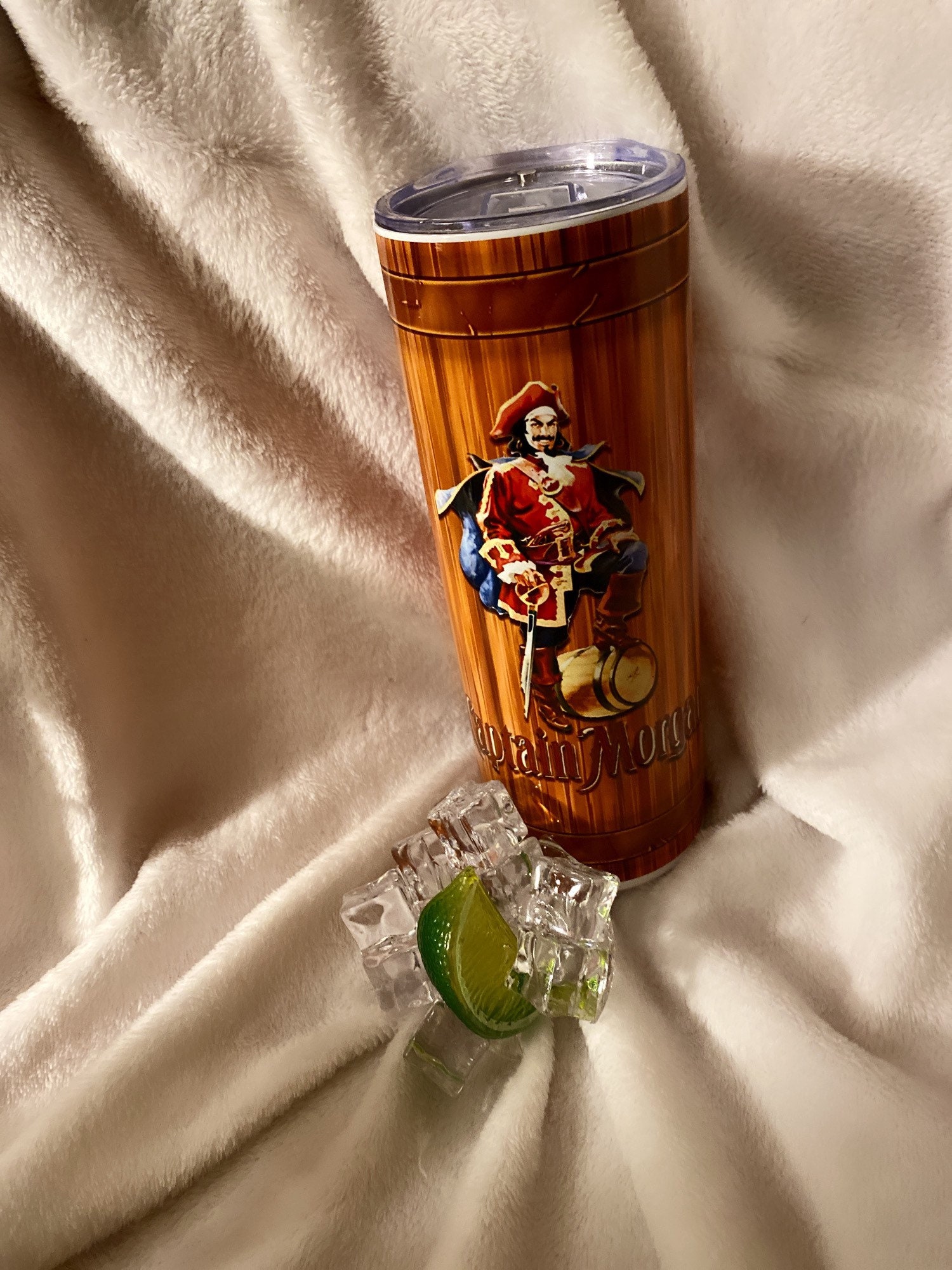 Captain and Coke Tumbler With Ice Topper - Etsy