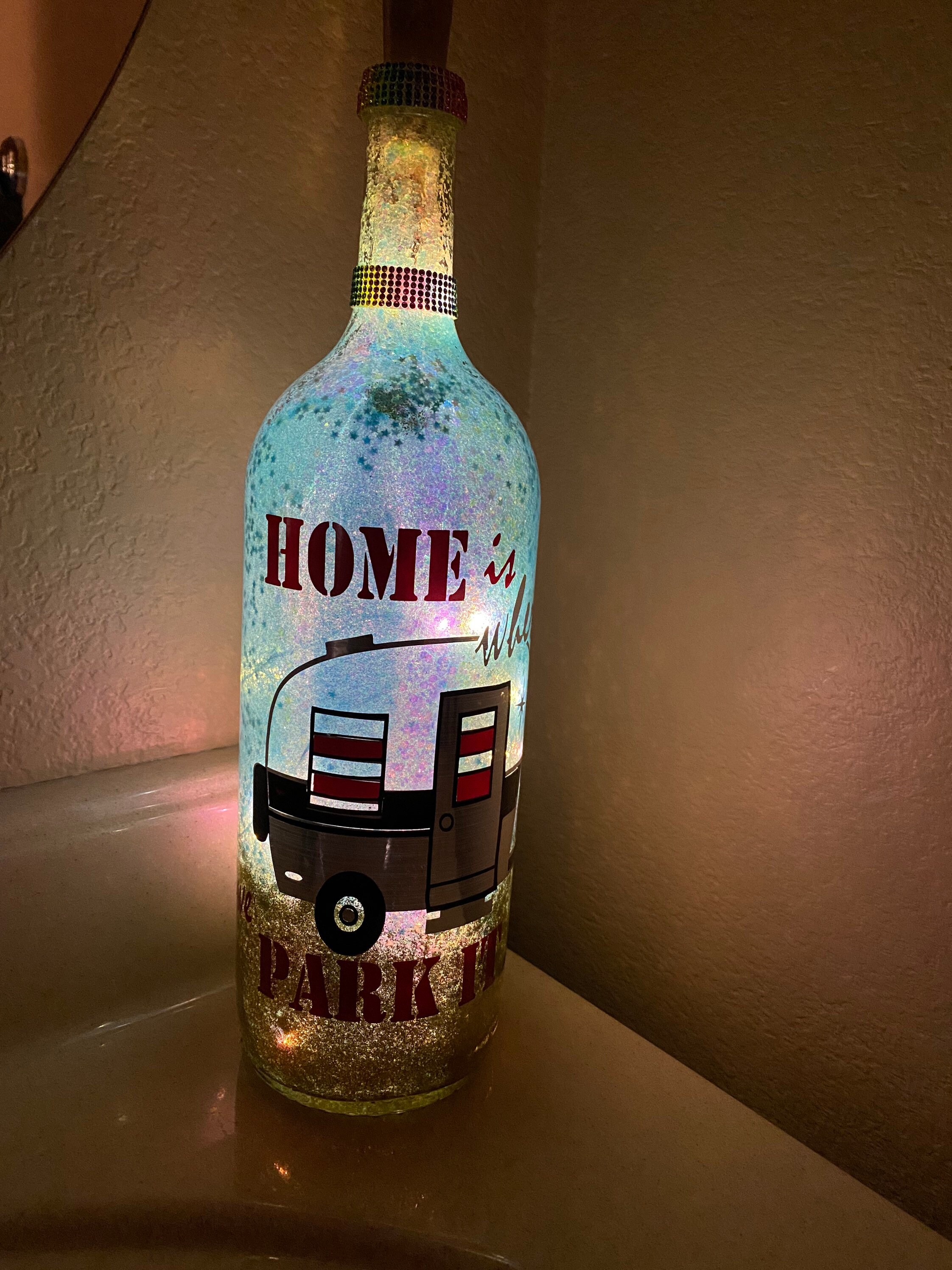 Light up Wine Bottle Home Decor, Decorative Wine Bottles, Christmas ...