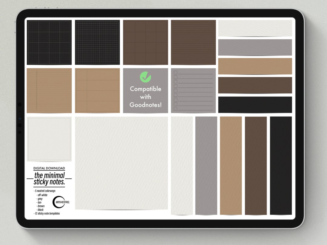 The Minimal Sticky Notes. | Digital Sticker Pack for Goodnotes and ...