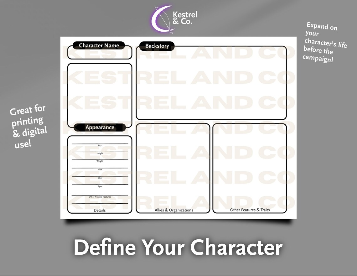 Minimal D&D 5e Character Sheet PDF Pack - Etsy