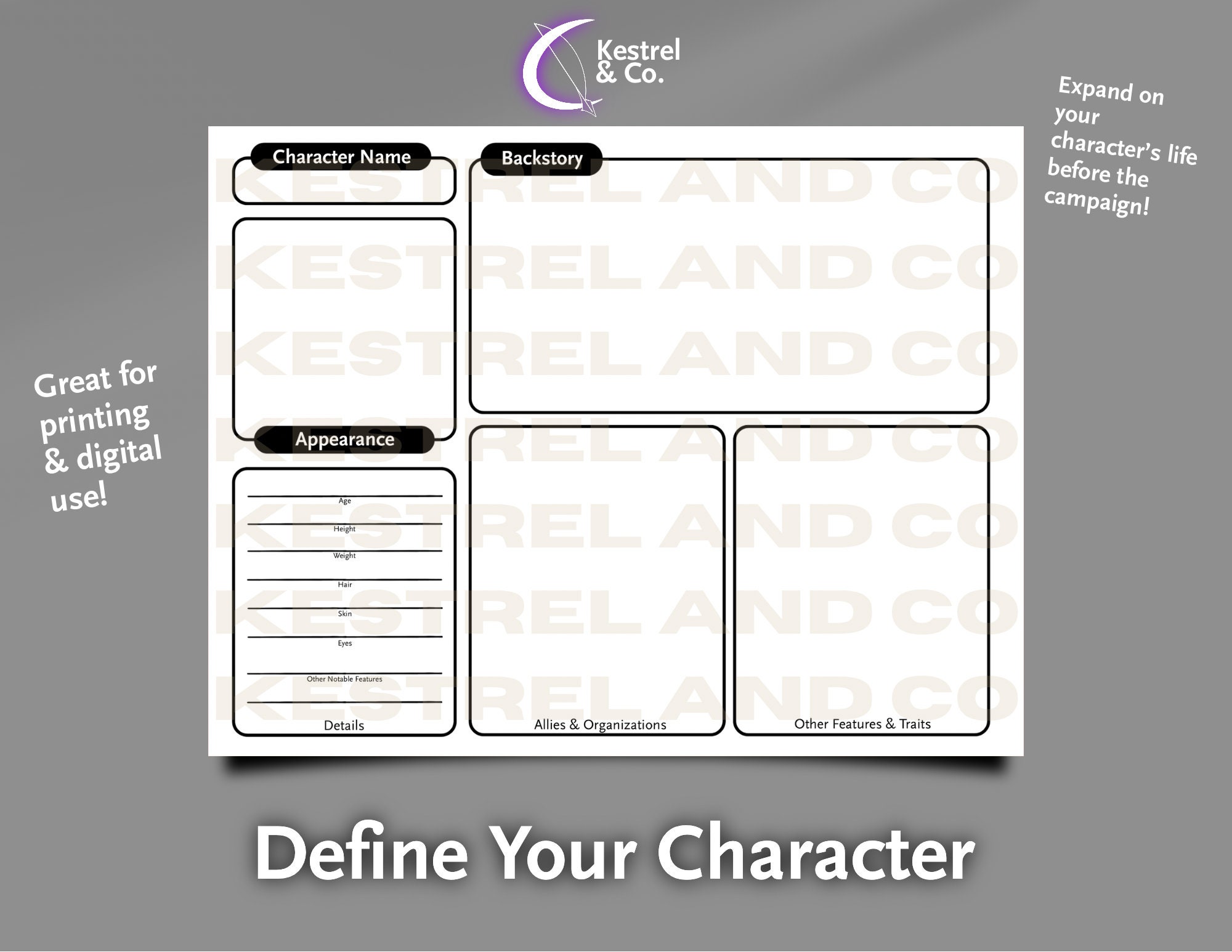 Minimal D&D 5e Character Sheet PDF Pack - Etsy