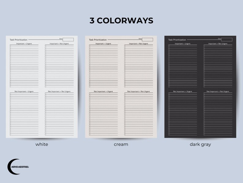 A4 Task Prioritization Template Digital Download 3 Colorways Goodnotes ...