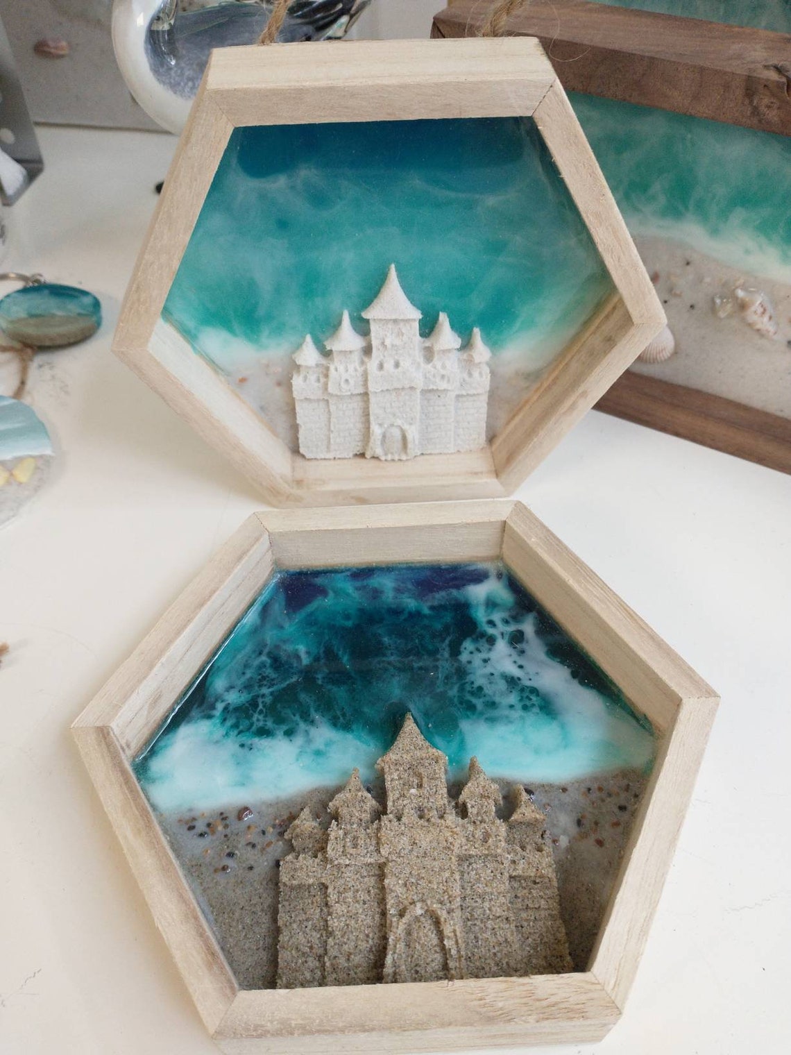 Small Beach Shadow Box Sand and Shells From Maryland - Etsy