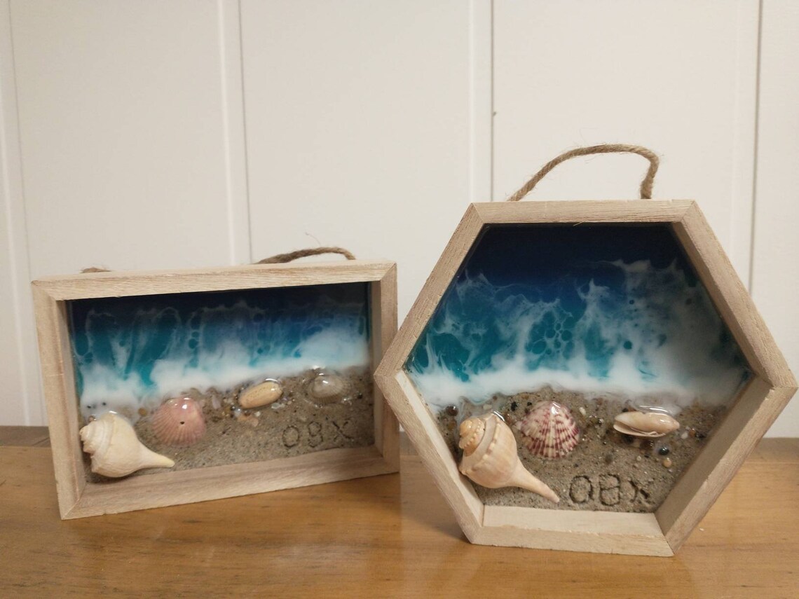 Small Beach Shadow Box Sand and Shells From Maryland - Etsy