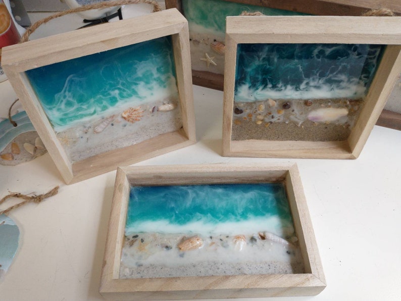 Small Beach Shadow Box Sand and Shells From Maryland - Etsy