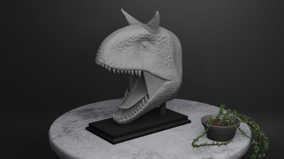 Roaring Carnotaurus Head Model | 3D Print, FDM, SLA, Dinosaur ...