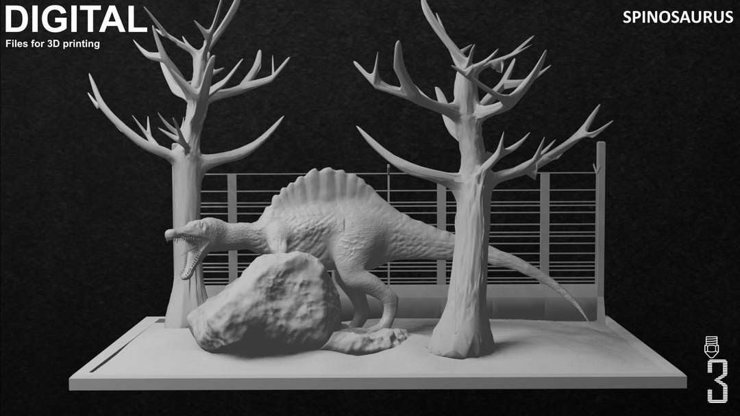 Spinosaurus Model 3D Printing Digital Spinosaurus File as STL for 3D ...