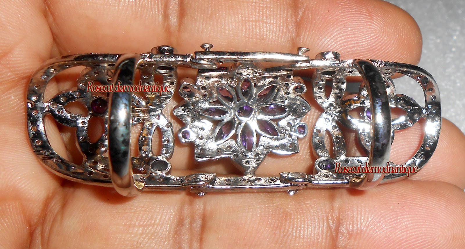 Viktorianischen Stil 2,68 ct antike Rose geschnitten Diamant Silber 925 Vintage Art Deco ...