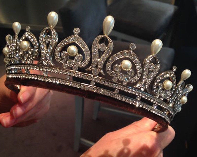 Tiara Crown Inspired by New Unique Design Antique Rose Cut Diamond 12 ...