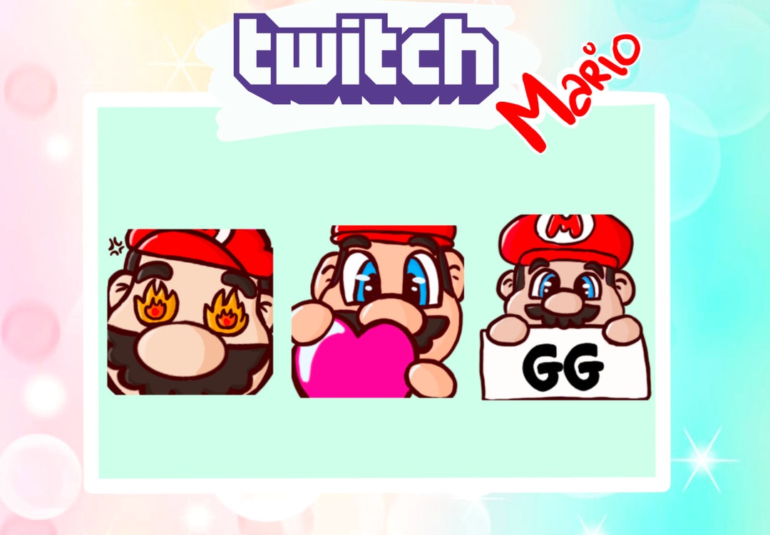 Mario Emotes for Twitch or Discord / Mario Chibi Kawaii for - Etsy