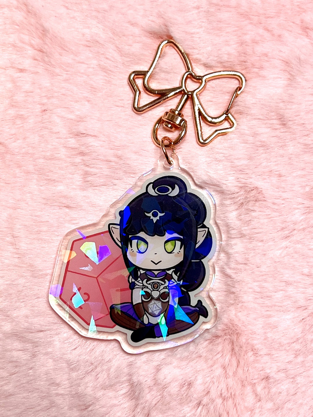 Shadowheart Keychain From Baldur's Gate 3 BG3 Holographic Broken Glass ...