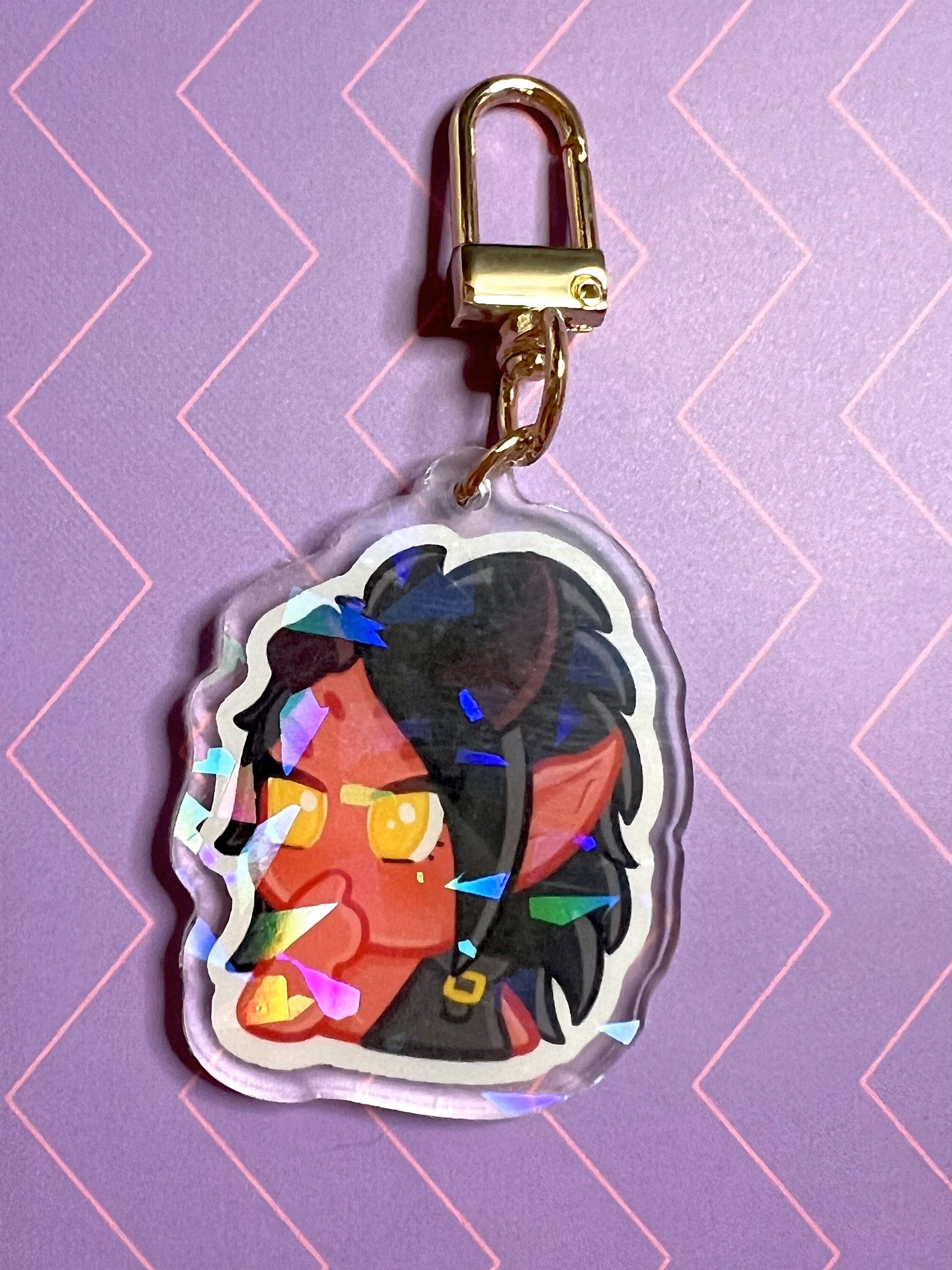 Karlach Keychain From Baldur's Gate 3 BG3 With Holographic Broken Glass ...