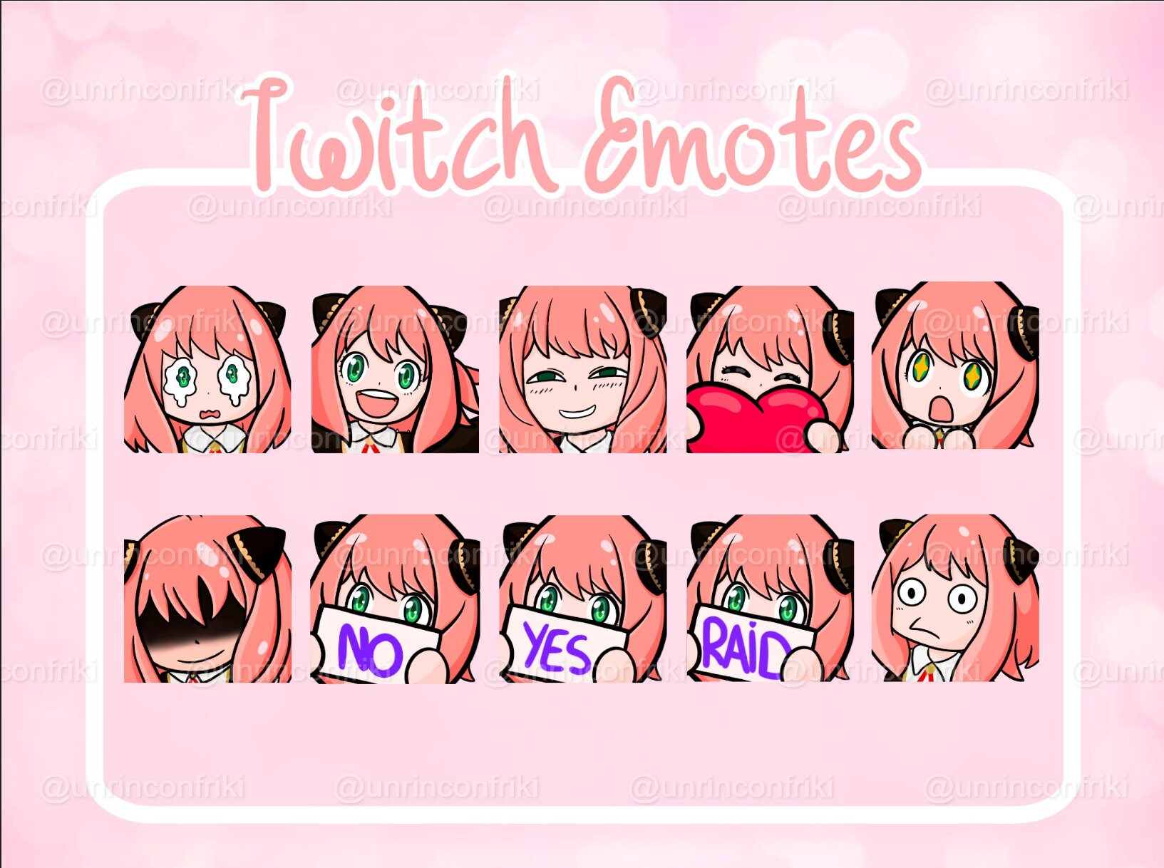 Hija Spy Kawaii Cute emote pack para Twitch Discord - Etsy México