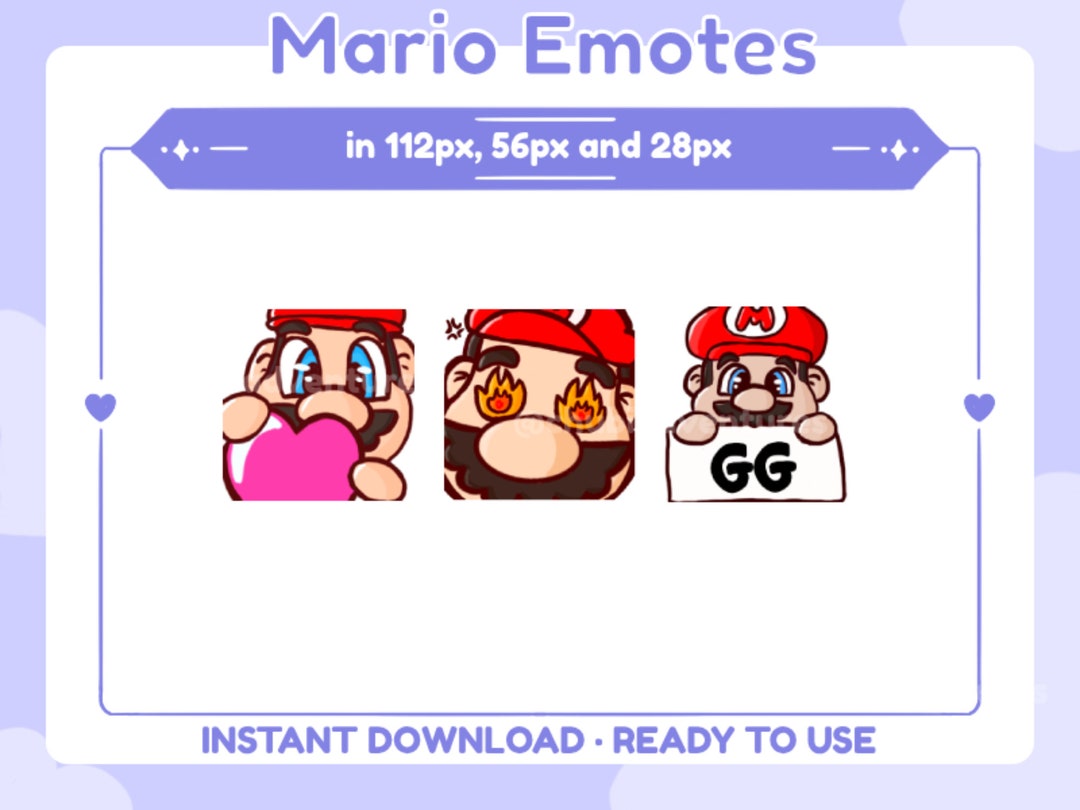 Mario Emotes for Twitch or Discord / Mario Chibi Kawaii for Streamer ...