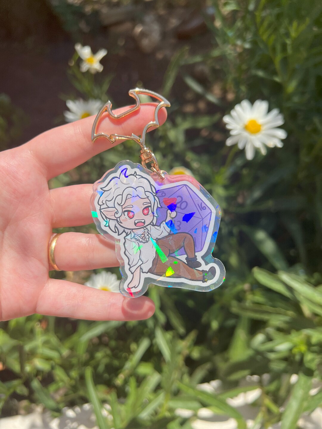 Astarion Keychain From Baldur's Gate 3 (BG3) - Holographic Broken Glass ...