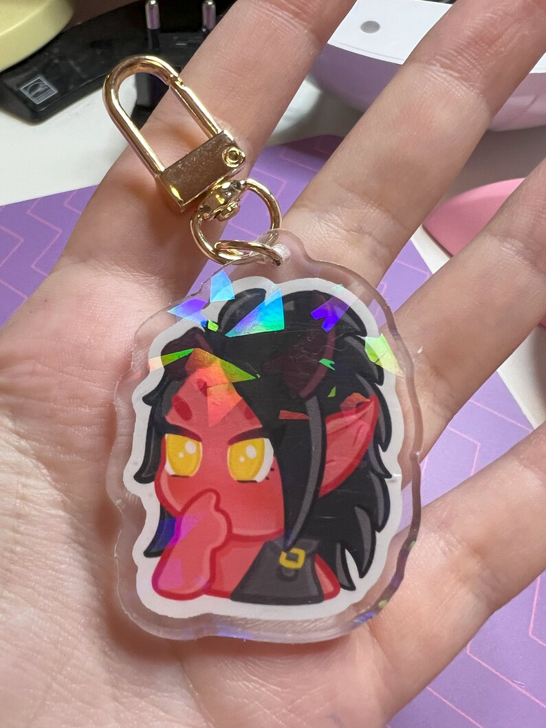 Karlach Keychain From Baldur's Gate 3 BG3 With Holographic Broken Glass ...