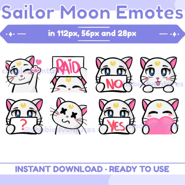 Sailor Moon Artemis Emotes - Etsy
