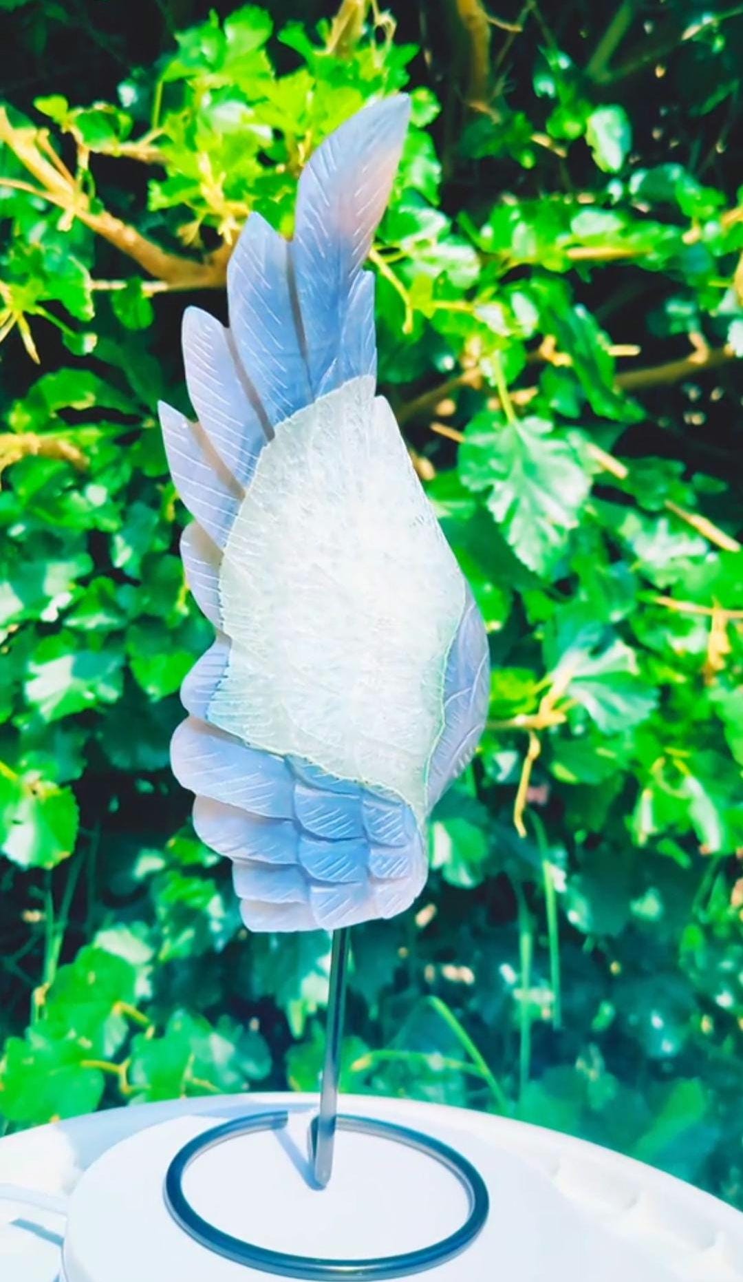 Carved Agate Wing Crystal Wing Crystal Angel Wing - Etsy