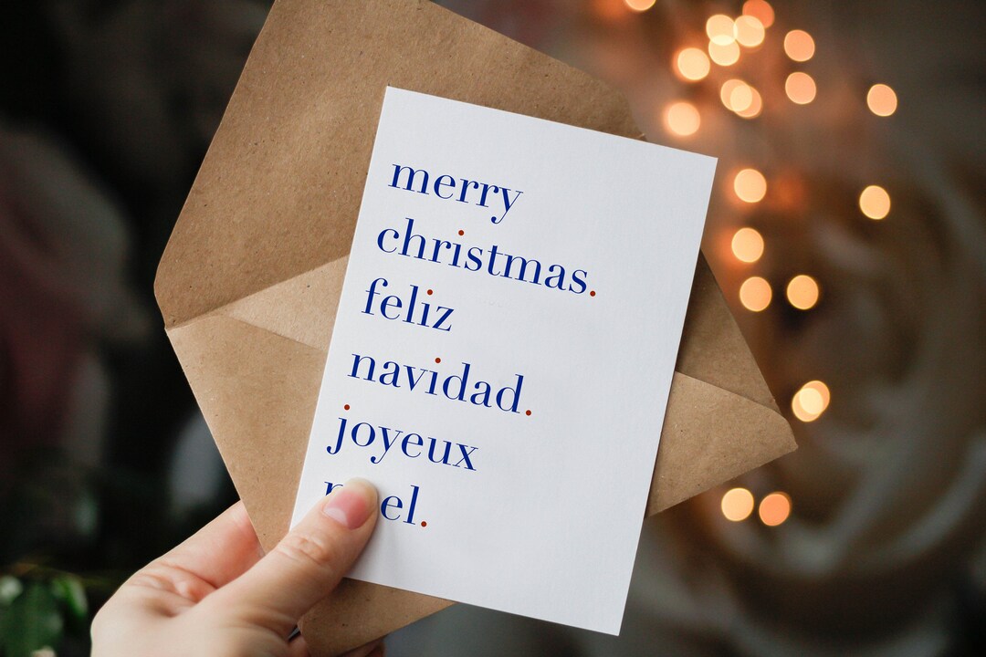 Merry Christmas Joyeux Noel Feliz Navidad Christmas Cards Cards for ...