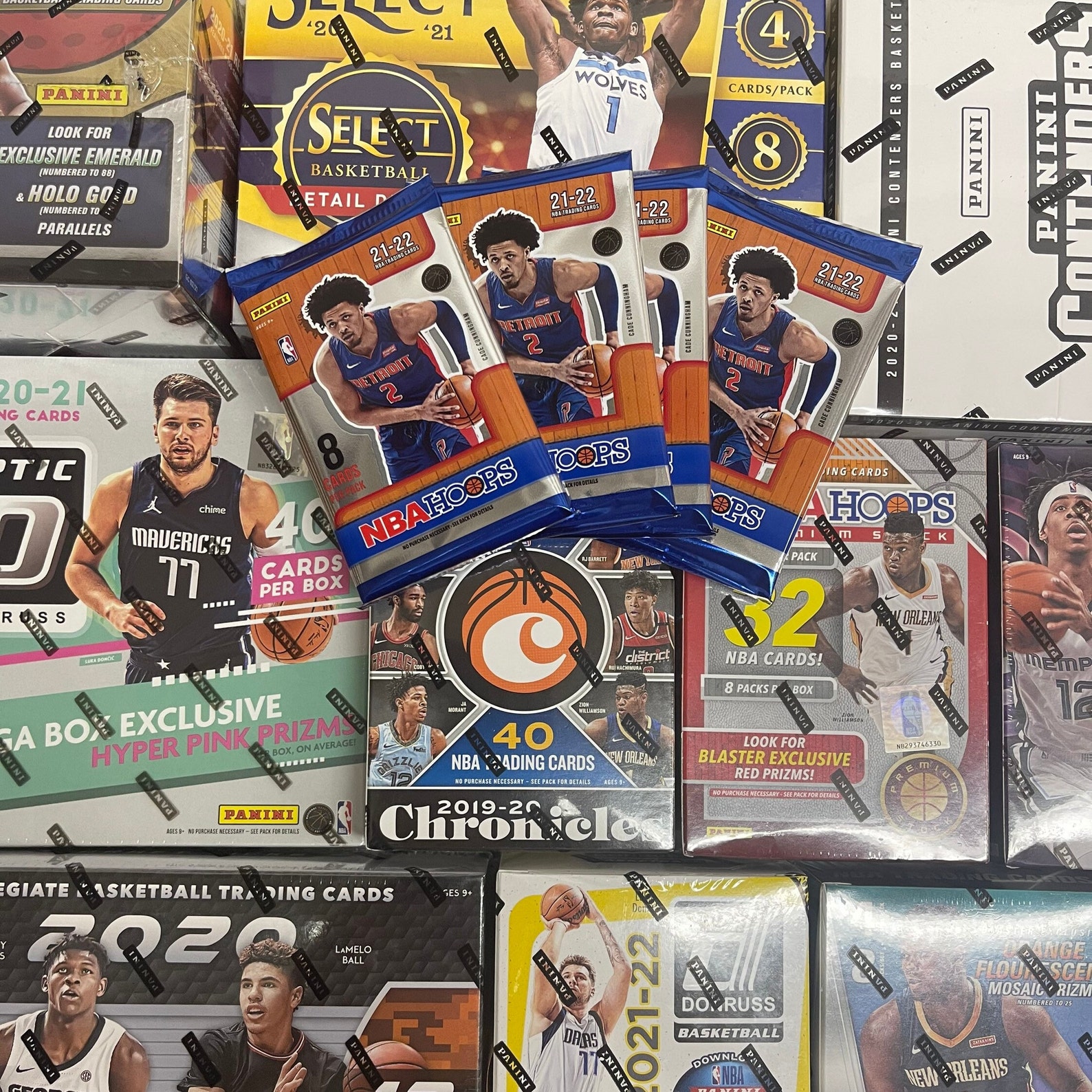 The HOBBY BOX NBA Basketball - 5 Packs, 2 Graded Cards, 4 Hits (1 ...