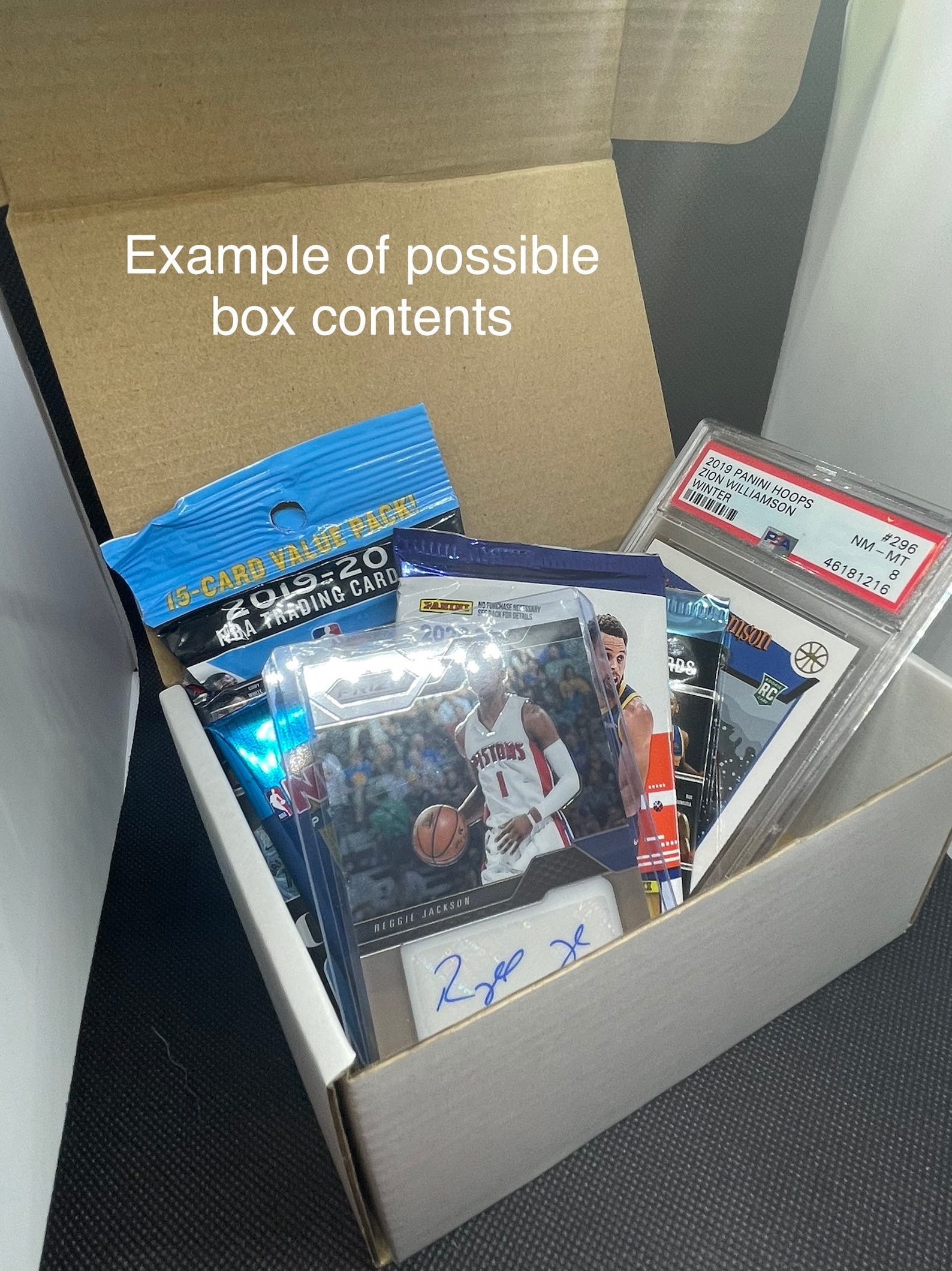 Mega NBA Basketball Card Box 1 GRADED CARD, 4 Packs, 1 Hit (relic ...