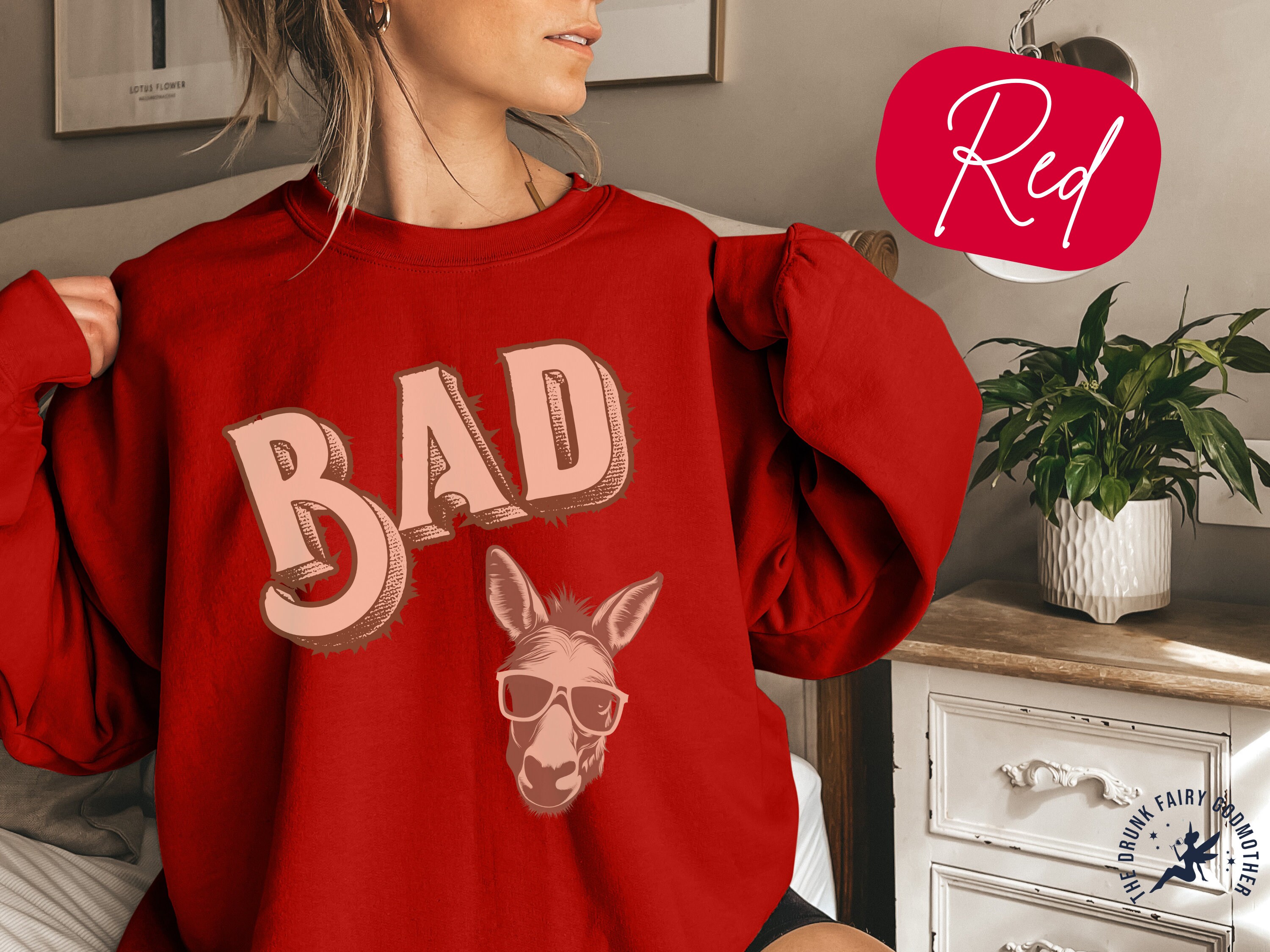 Bad Donkey Pale Shirt Donkey Sweatshirt Funny Shirt Badass Funny Donkey ...