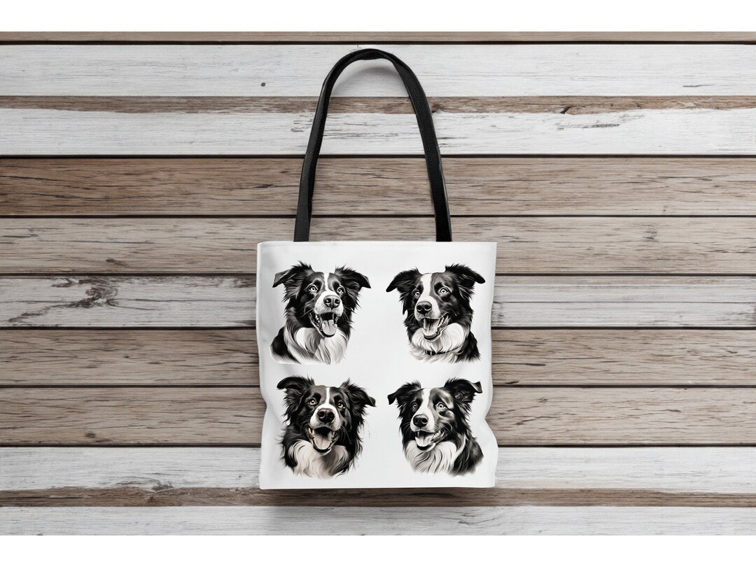 Border Collie Tote Bag Border Collie Bag Border Collie Gifts Rough ...