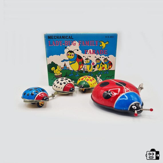 Vintage Wind-up Mechanical Lady-bug Family Parade Made in - Etsy