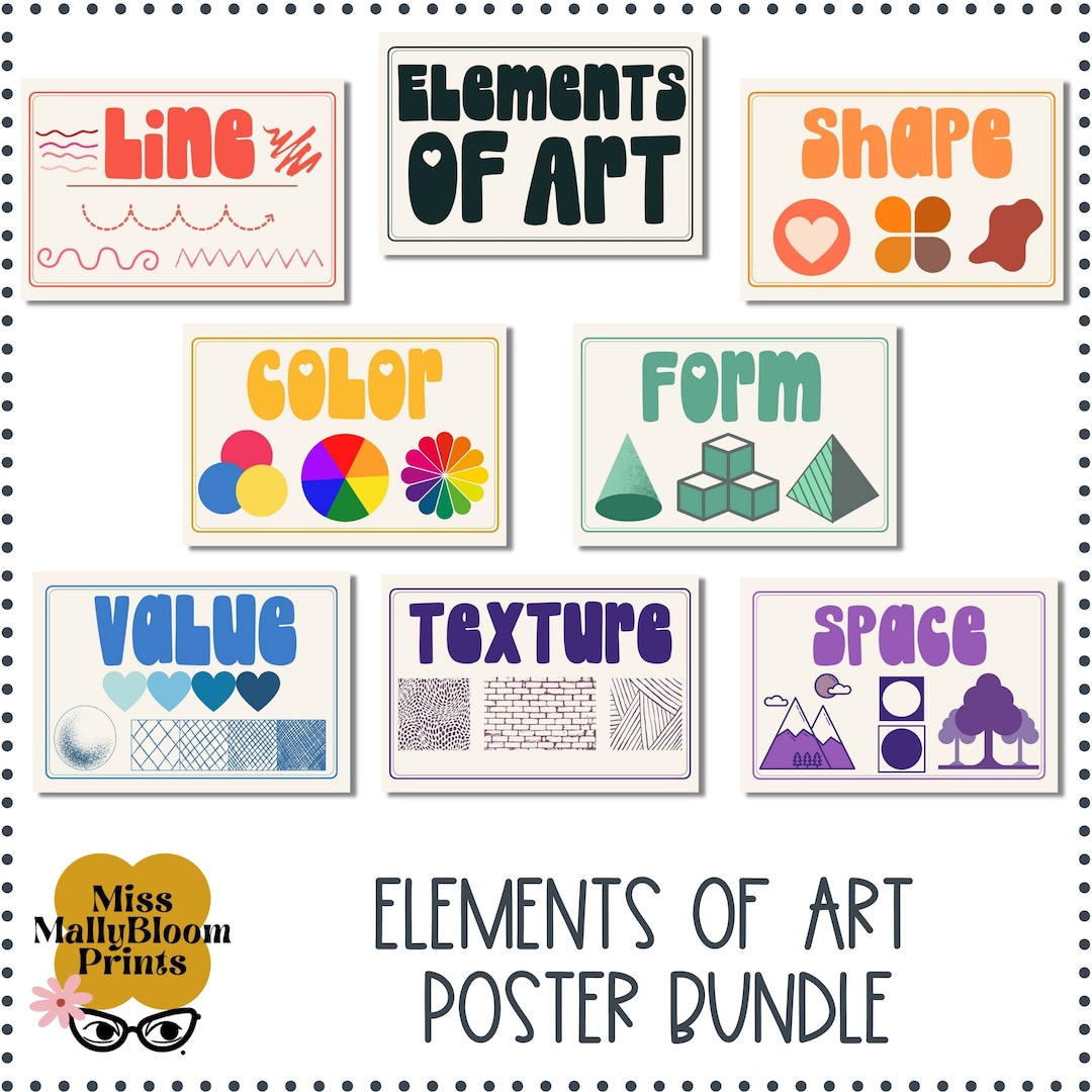 Classroom Poster Bundle, Elements of Art, Art Classroom Decor Bundle ...