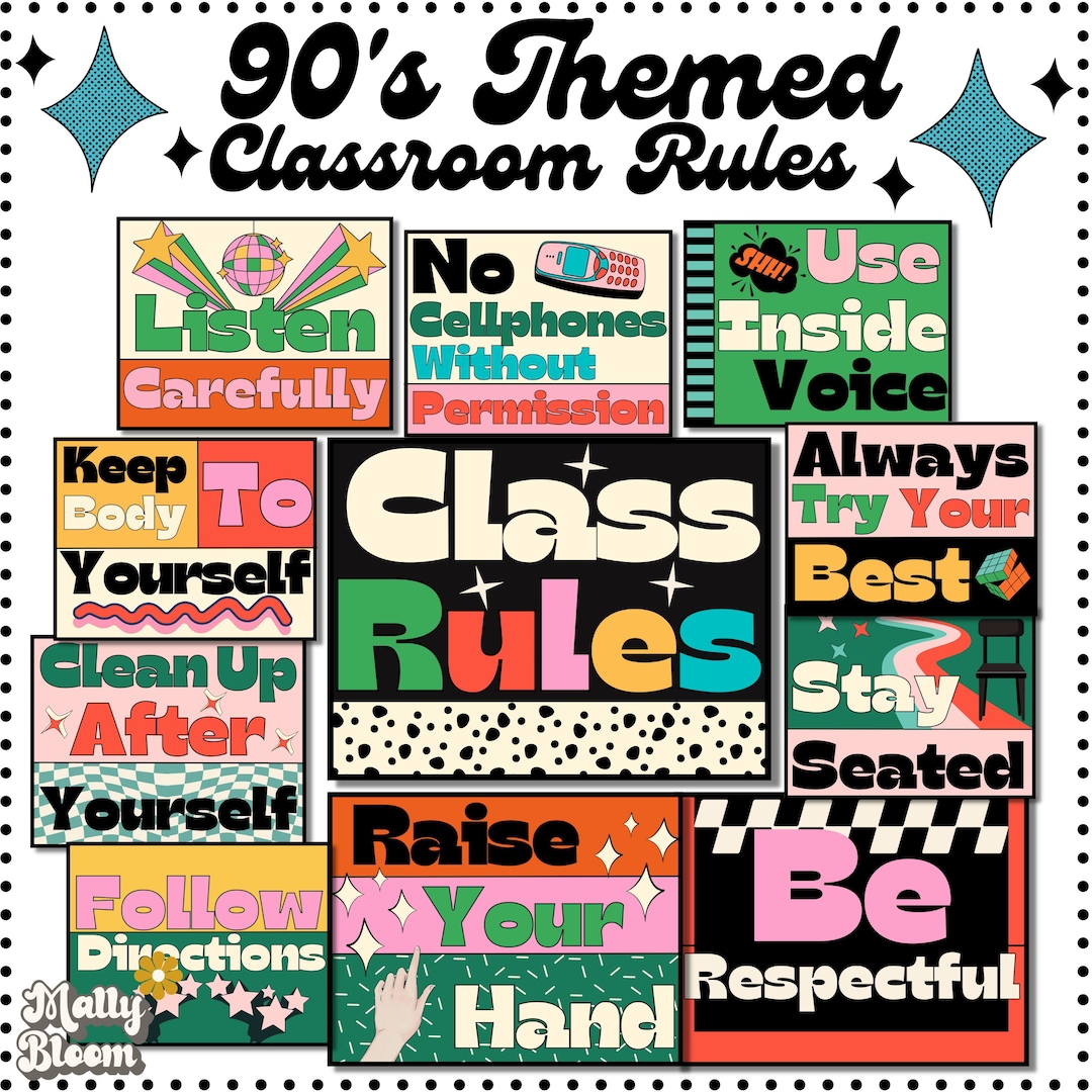 Classroom Rules Poster Bundle, Classroom Expectations, Bulletin Board ...