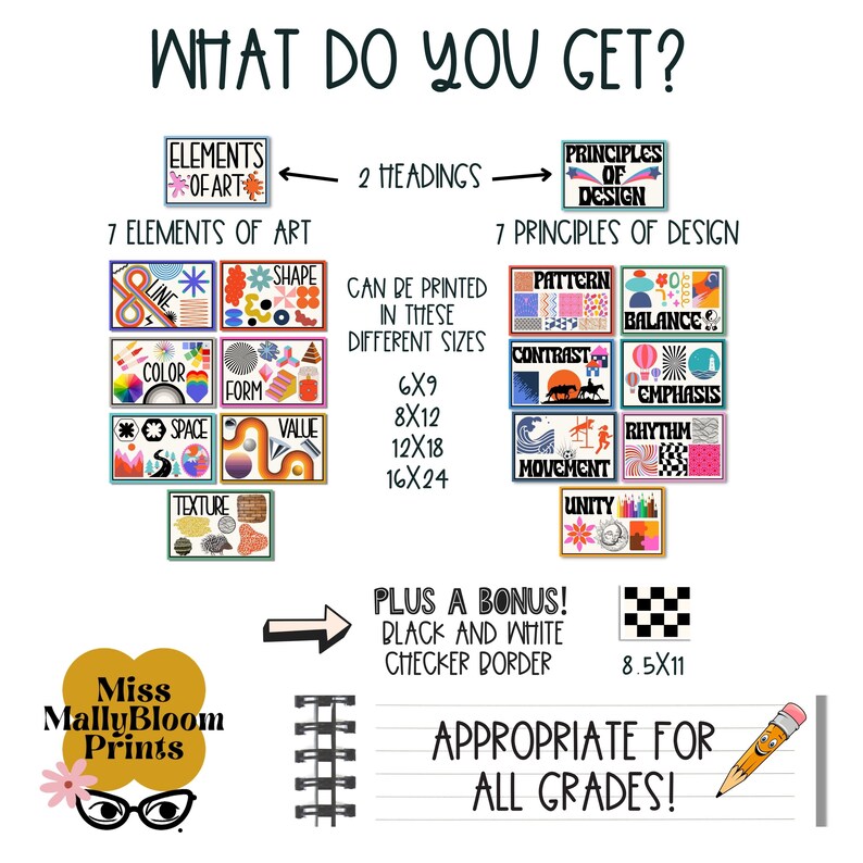 Elements Of Art Principles Of Design Poster Bundle Classroom Etsy