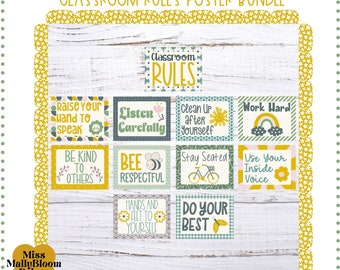 Classroom Rules Poster Bundle_bulletin Board Kit or Classroom | Etsy Canada