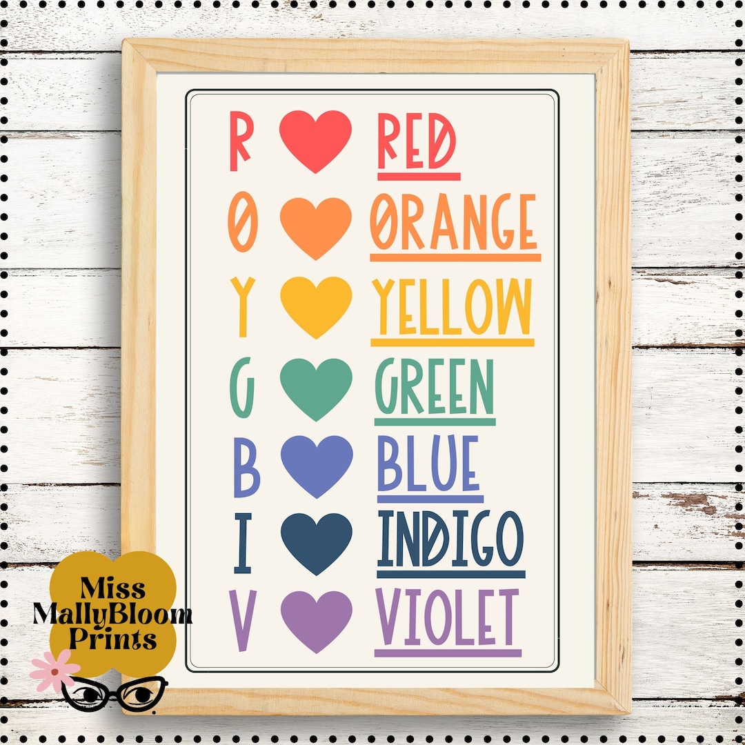 Rainbow Classroom Poster Printable, Art Class Decor, Teacher Print ...