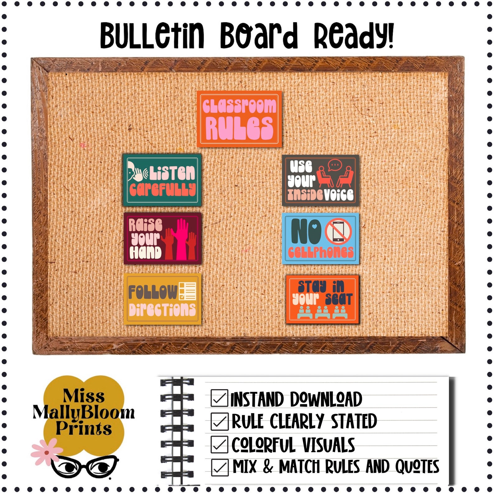 Classroom Rules Poster_bulletin Board Printables Classroom | Etsy