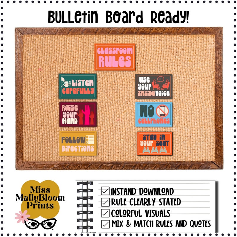 Classroom Rules Poster_bulletin Board Printables, Classroom Decor ...