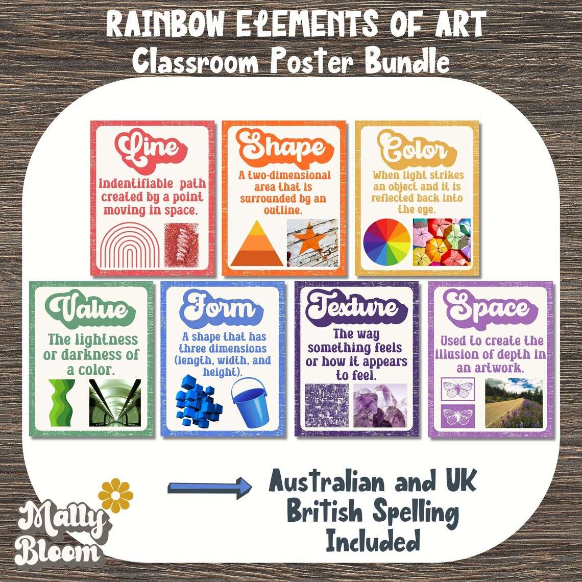 Classroom Poster Bundle Rainbow Elements of Art Classroom - Etsy