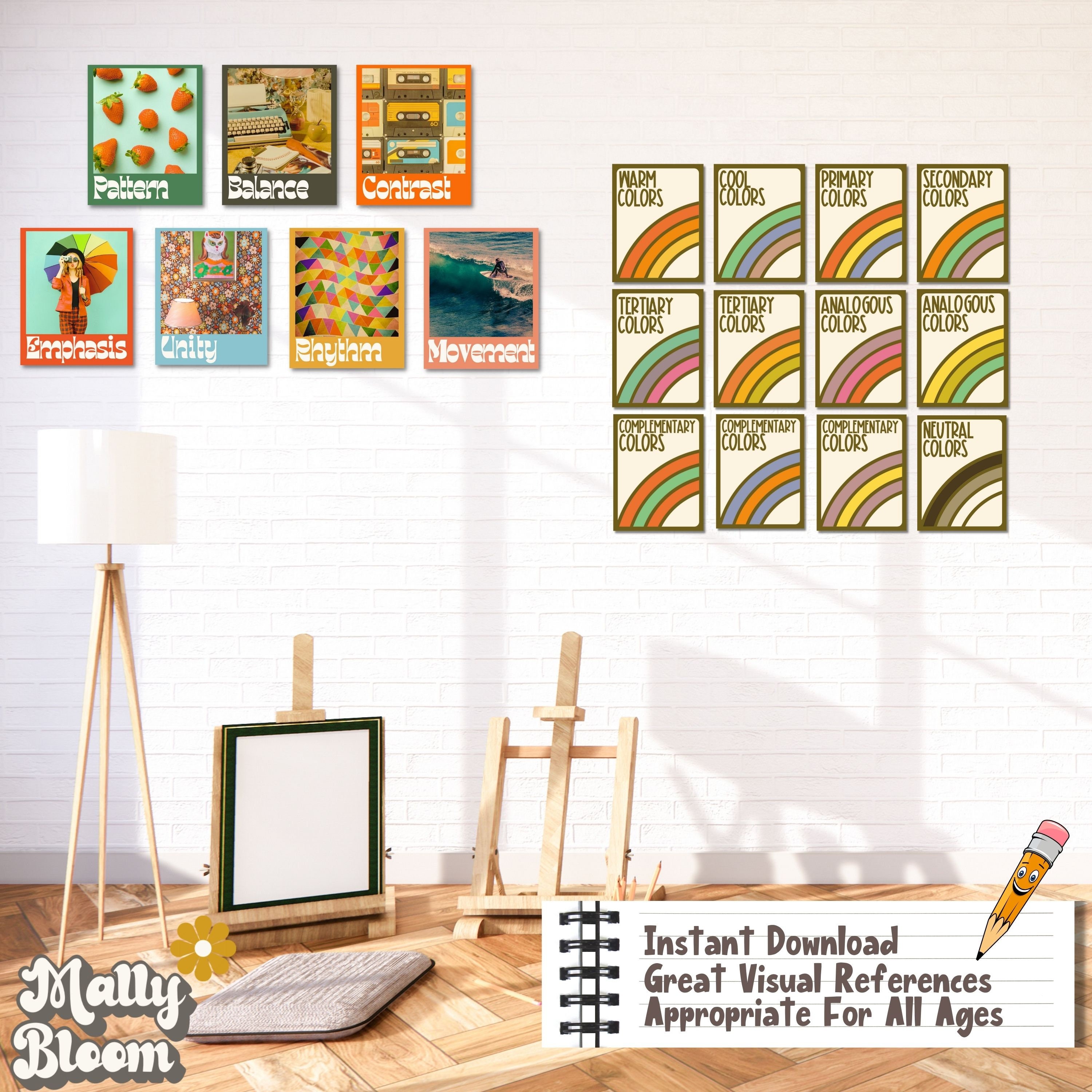 Art Classroom Decor,color Theory Poster Bundle,color Wheel,art Bulletin ...