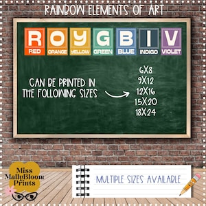 Classroom Poster Bundle, ROYGBIV Rainbow Art Classroom Decor Bundle ...