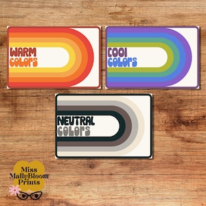 Art Classroom Decor, Warm, Cool, Neutral Color Poster Bundle, Art Room ...