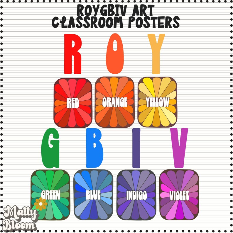 ROYGBIV Art Classroom Poster Bundle Art Class Rainbow - Etsy