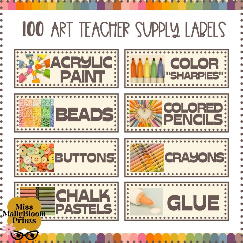 Art Classroom Supply Labels, Art Closet Organization Labels, Classroom ...