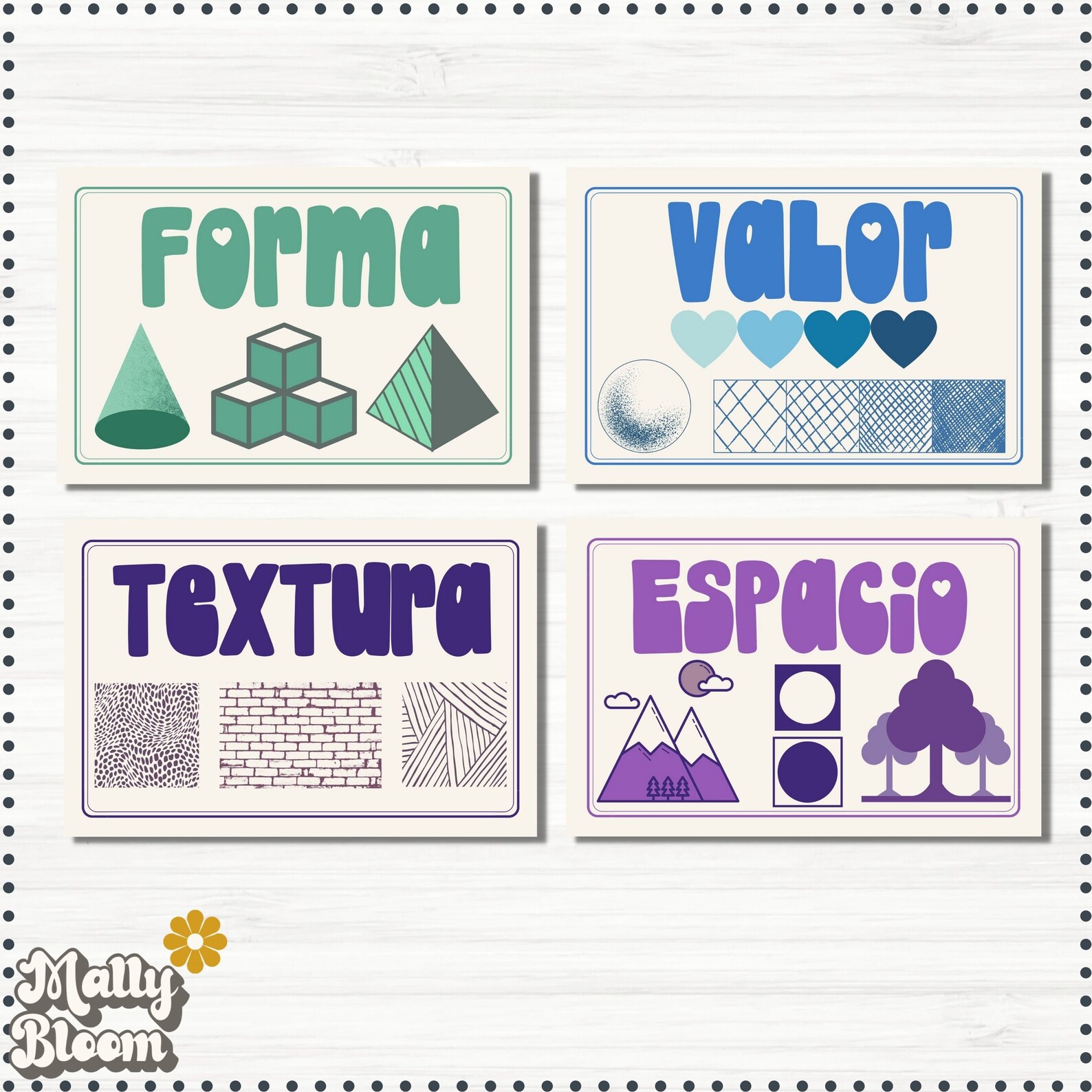Spanish Classroom Poster Bundle Elements of Art Art - Etsy