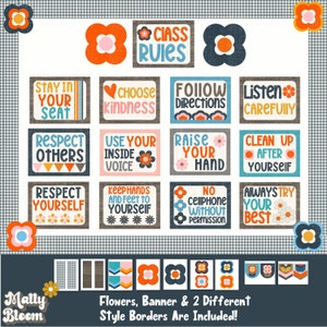 Classroom Decor Poster Bundle, Growth Mindset, Classroom Rules,bulletin ...