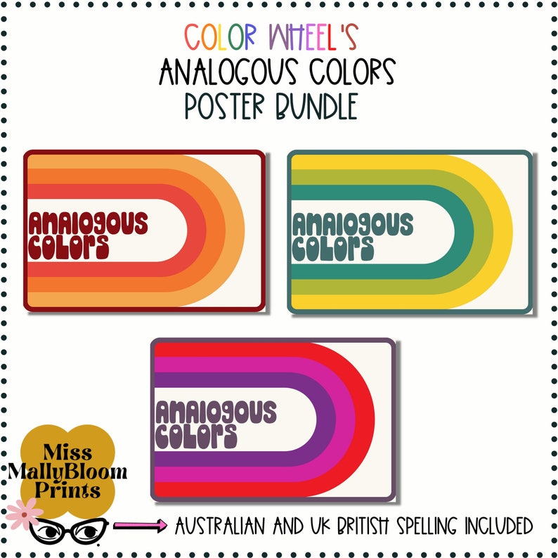Art Classroom Decor, Analogous Colors Poster Bundle, Art Room Printable ...