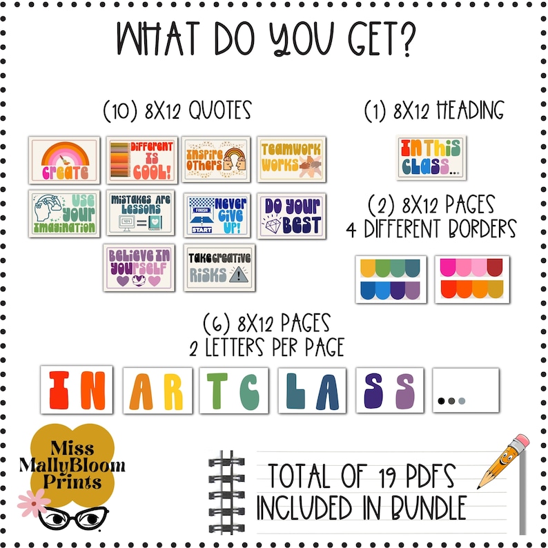 Art Class Poster Bundle Rainbow Art Classroom Decor Bundle - Etsy