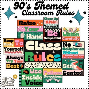 Classroom Rules Poster Bundle, Classroom Expectations, Bulletin Board ...